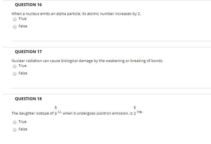 Solved QUESTION 16 When a nucleus emits an alpha particle, | Chegg.com