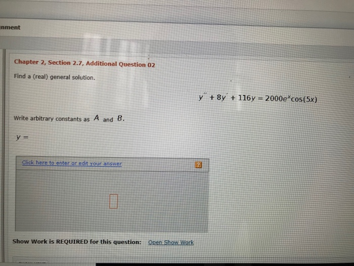 Solved nment Chapter 2, Section 2.7, Additional Question 02 | Chegg.com