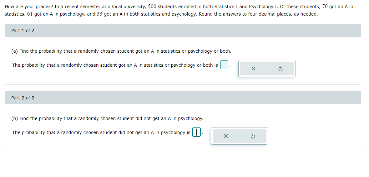 Solved How are your grades? In a recent semester at a local | Chegg.com