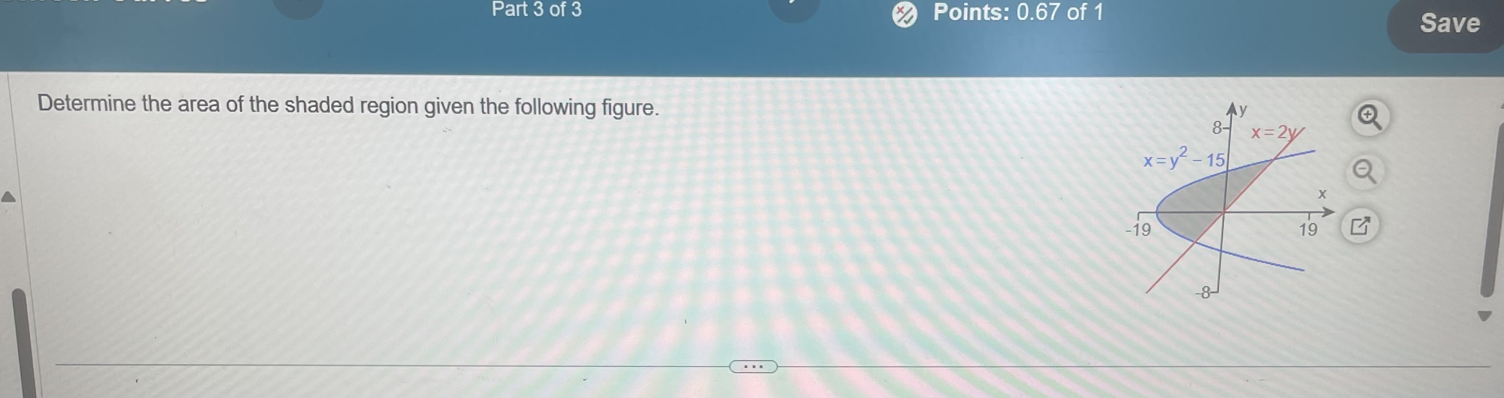 Solved Determine the area of the shaded region given the | Chegg.com