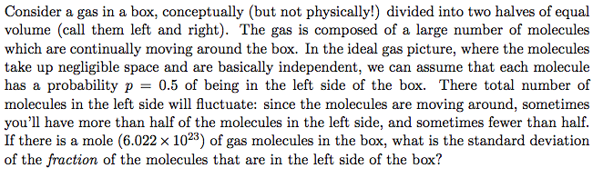 Consider a gas in a box, conceptually (but not | Chegg.com
