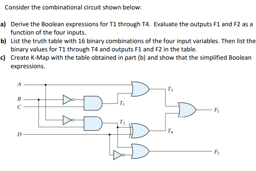 Solved Consider the combinational circuit shown below: a) | Chegg.com