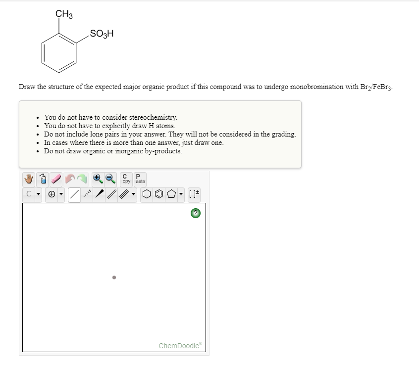 Solved CH3 SO3H Draw the structure of the expected major | Chegg.com