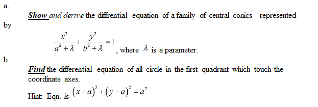 Solved a. Show and derive the diffrential equation of a | Chegg.com