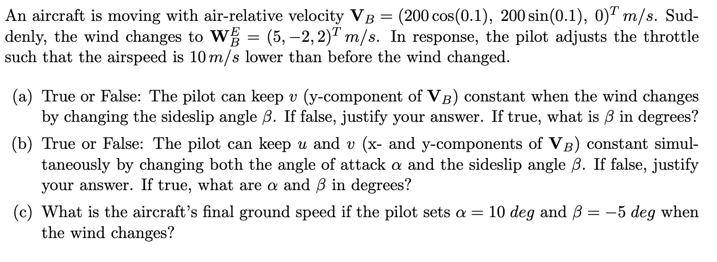 Solved An aircraft is moving with air-relative velocity | Chegg.com