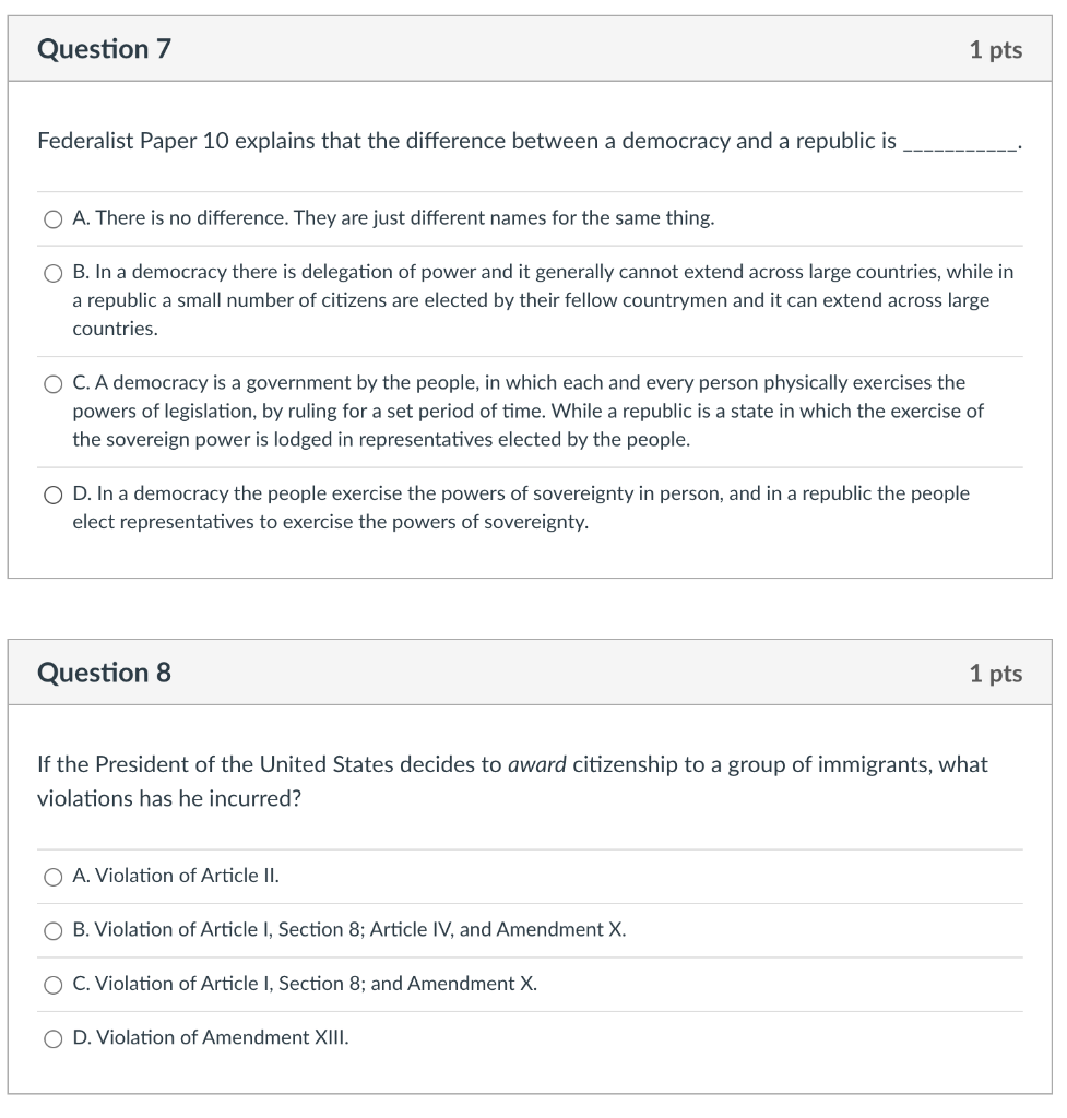 Federalist Paper 10 explains that the difference | Chegg.com