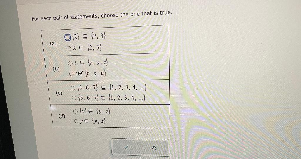 Solved For each pair of statements, choose the one that is | Chegg.com