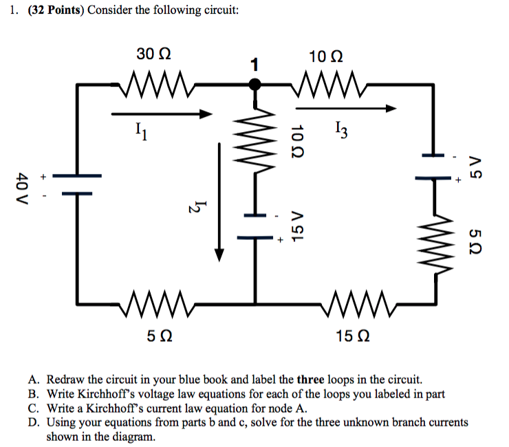 Solved (32 Points) Consider the following circuit 1. 30 Q | Chegg.com