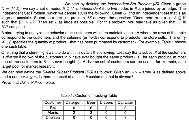 Solved We start by defining the Independent Set Problem | Chegg.com