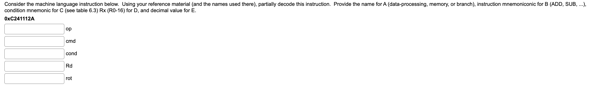 Solved IMMEDIATE HELP NEEDED PLEASE!!! condition mnemonic | Chegg.com