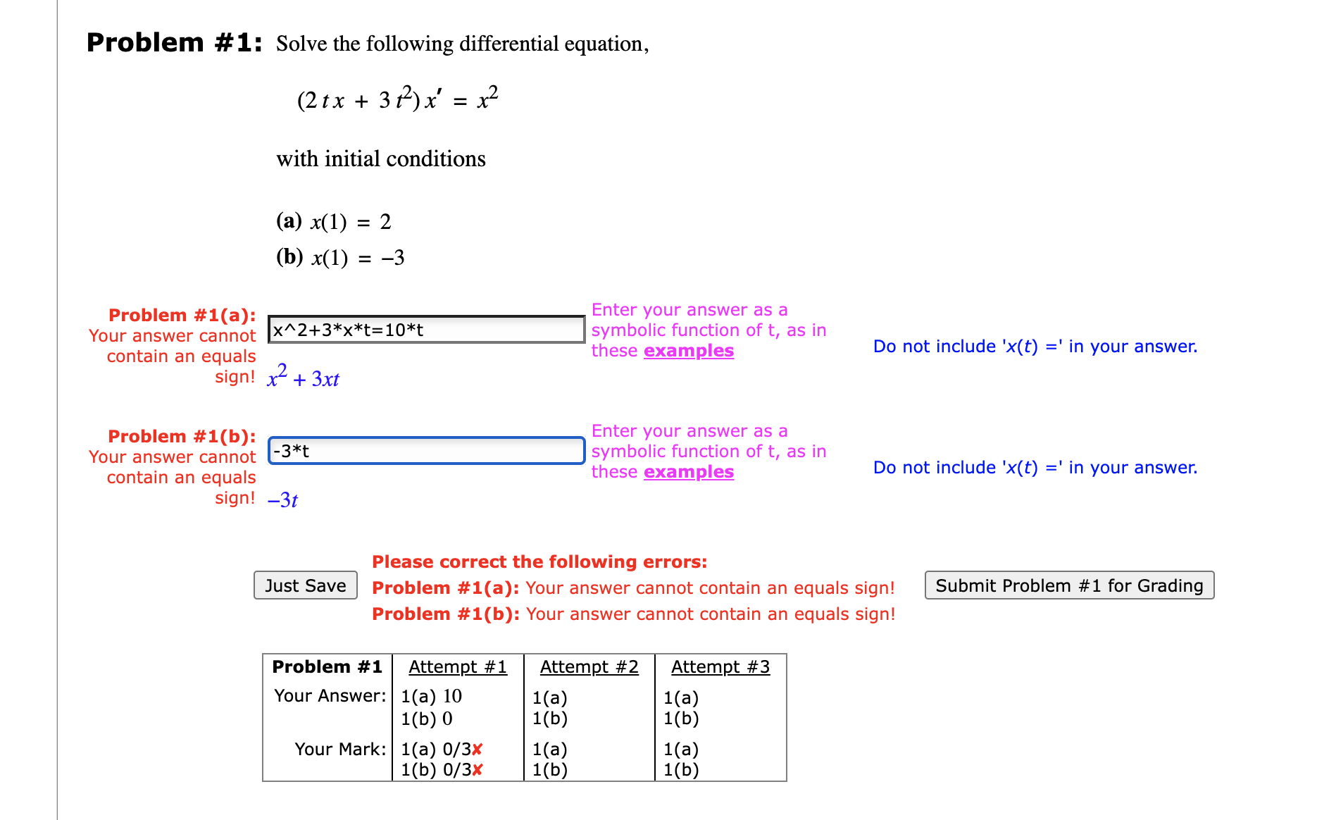 Solved Problem \# 1: Solve the following differential | Chegg.com