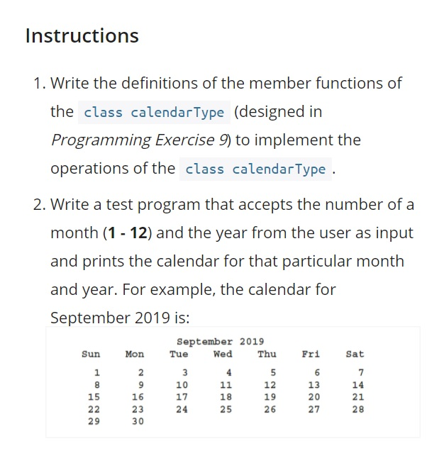 Solved Instructions 1. Write the definitions of the member | Chegg.com
