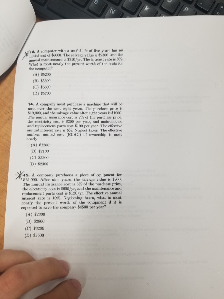 Solved 13. A computer with a useful life of five years has | Chegg.com