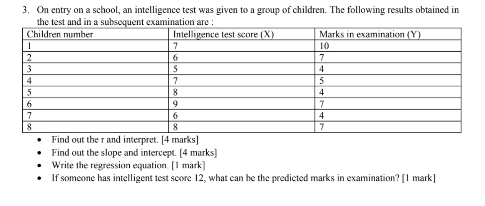 Solved 3. On entry on a school, an intelligence test was | Chegg.com