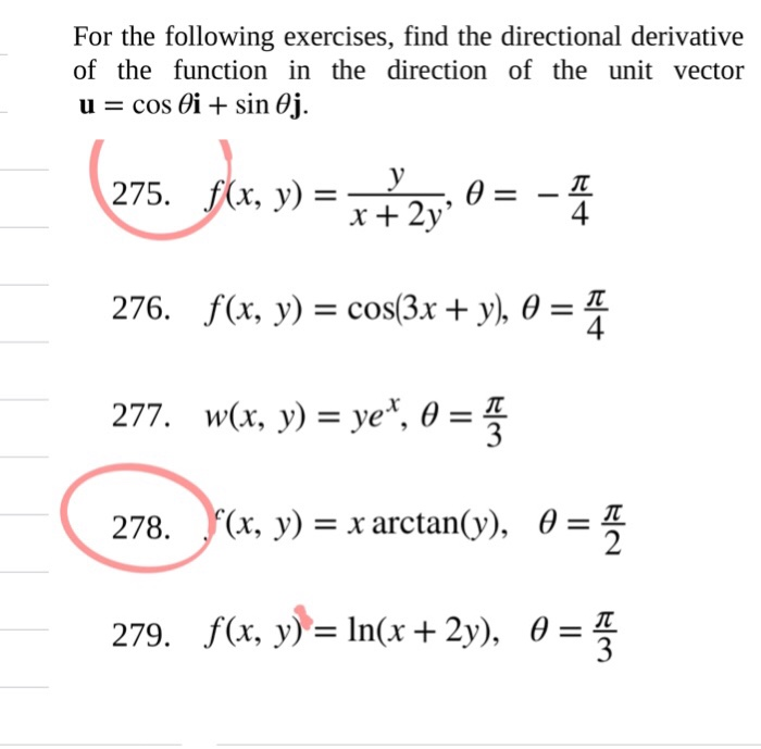 Solved For the following exercises, find the directional | Chegg.com