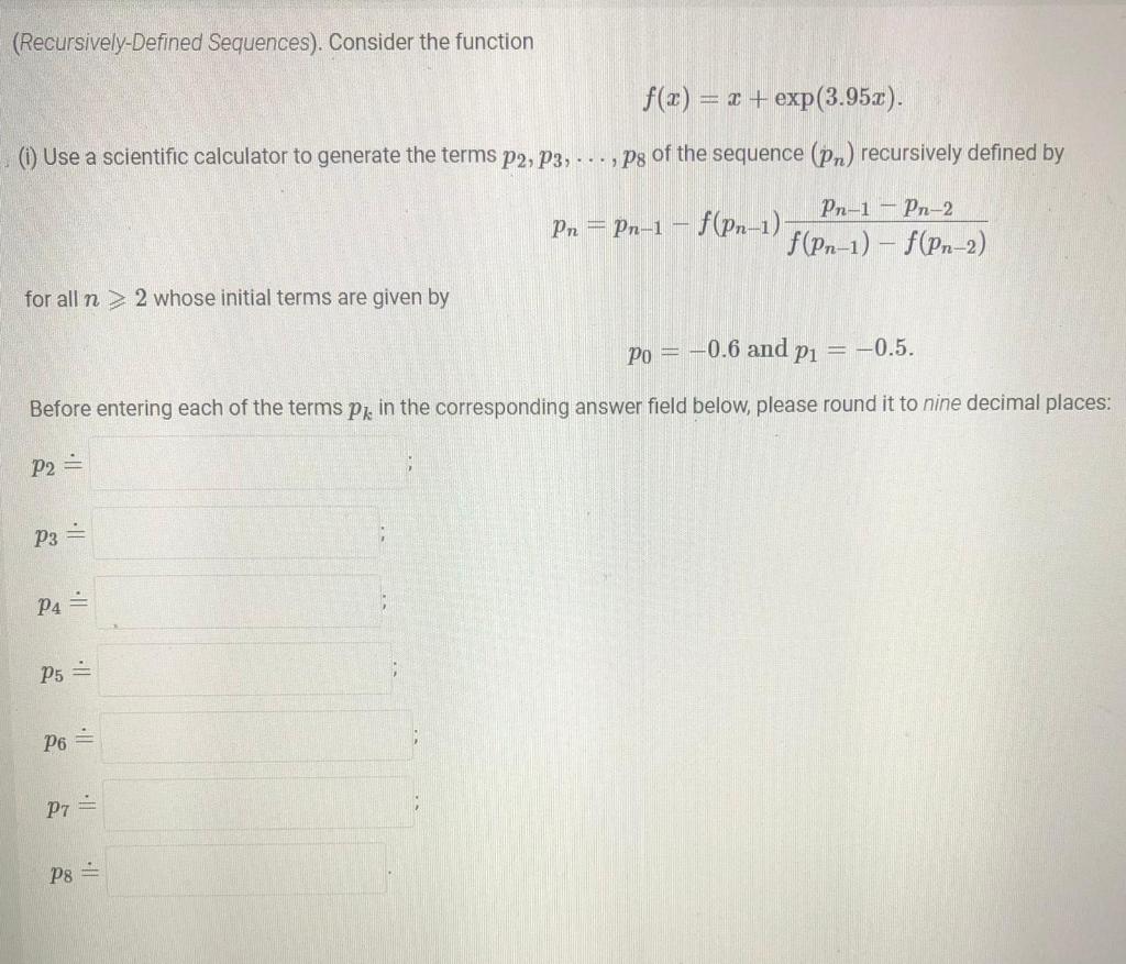 Solved (Recursively-Defined Sequences). Consider the | Chegg.com
