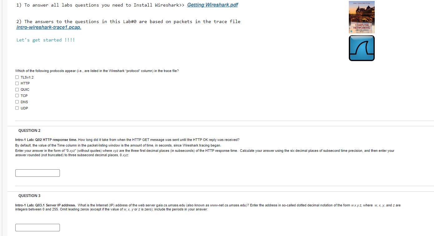 2) The answers to the questions in this Lab\#0 are | Chegg.com