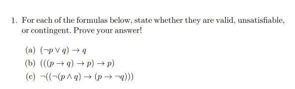 Solved 1. For each of the formulas below, state whether they | Chegg.com