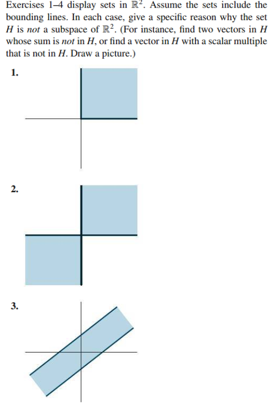 Solved Exercises 1-4 display sets in R2. Assume the sets | Chegg.com