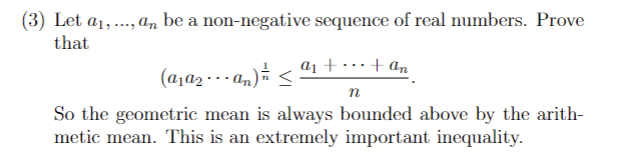 Solved (3) ﻿Let a1,... ,an be ﻿a non-negative sequence of | Chegg.com