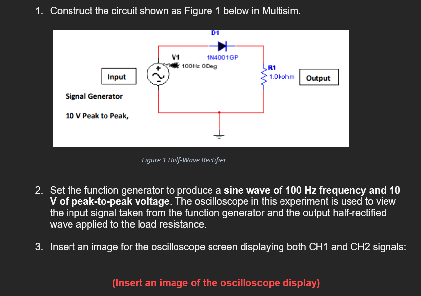 Solved 1. Construct the circuit shown as Figure 1 below in | Chegg.com