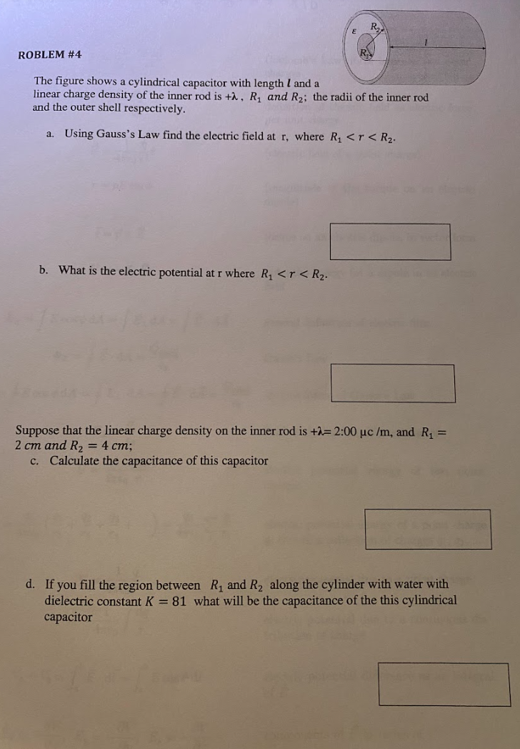 Solved b. What is the electric potential at r where R1 | Chegg.com