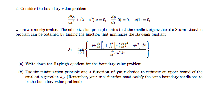 2. Consider the boundary value problem where λ is an | Chegg.com