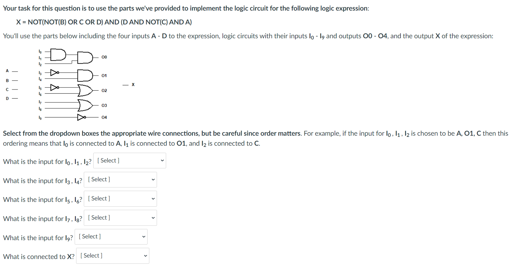 Solved Your task for this question is to use the parts we've | Chegg.com