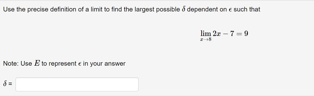 Solved Use the precise definition of a limit to find the | Chegg.com