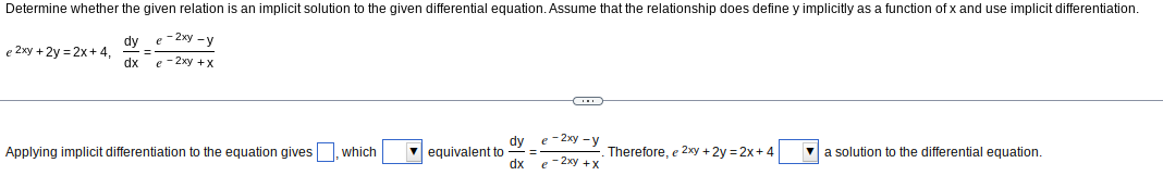 Solved Determine whether the given relation is an implicit | Chegg.com