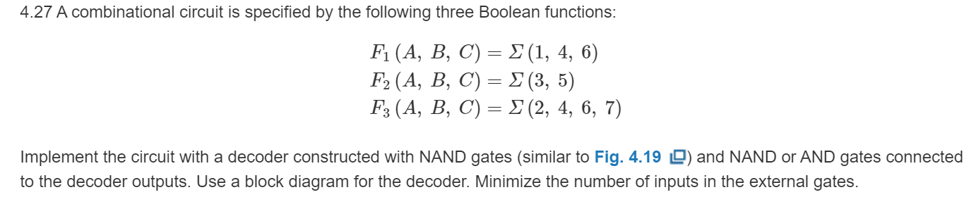 Solved 4.27 A combinational circuit is specified by the | Chegg.com