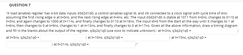 Solved "A load (enable) register has 4-bit data inputs | Chegg.com
