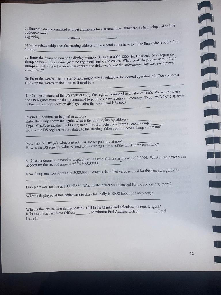 Solved address the DS segment register is pointing to, plus | Chegg.com