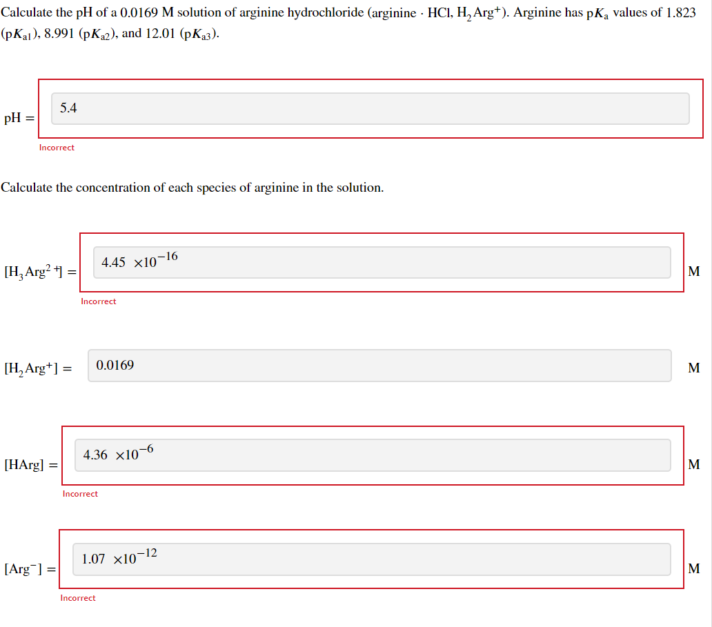 Solved Calculate the pH of a 0.0169M solution of arginine | Chegg.com