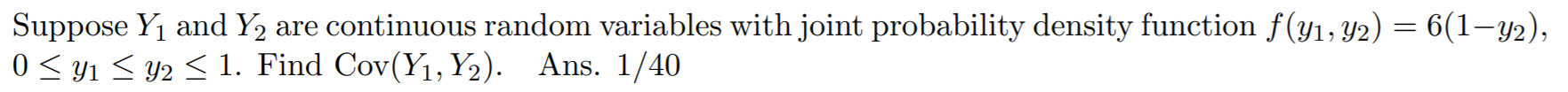 Solved Suppose Y1 and Y2 are continuous random variables | Chegg.com