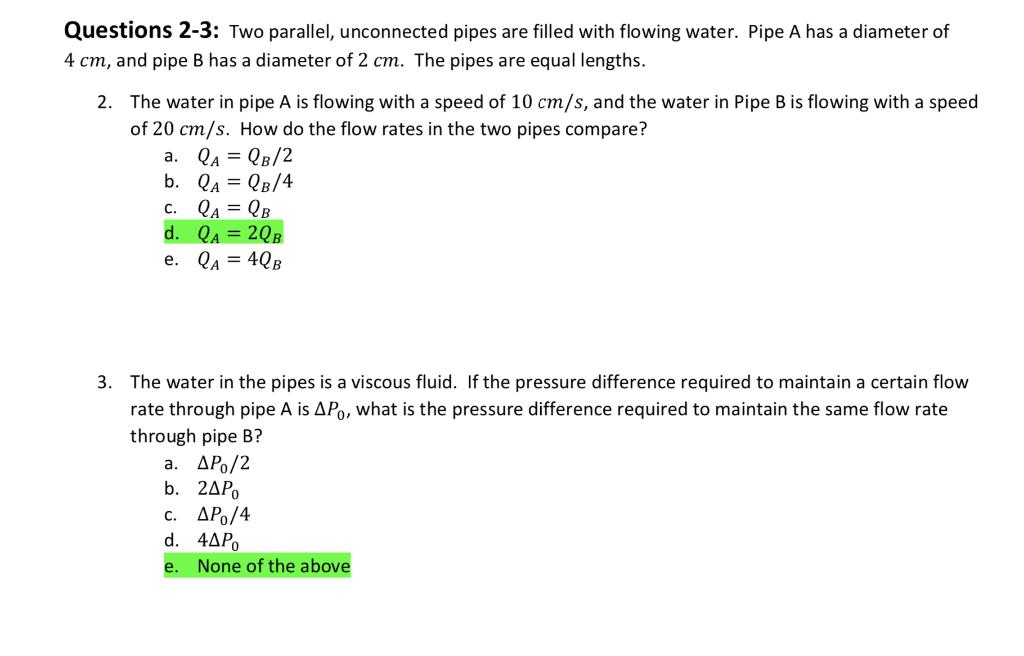 Solved Questions 2-3: Two parallel, unconnected pipes are | Chegg.com