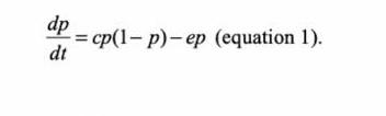 Solved dp dt = cp(1-p-ep (equation 1). Graph of dp/dt and | Chegg.com