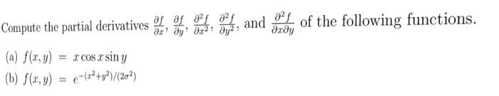 Solved Compute the partial derivatives partial differential | Chegg.com