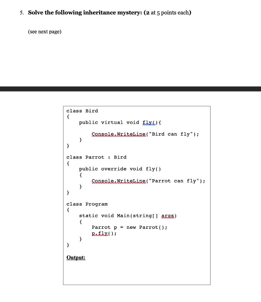 Solved 5. Solve the following inheritance mystery: (2 at 5 | Chegg.com
