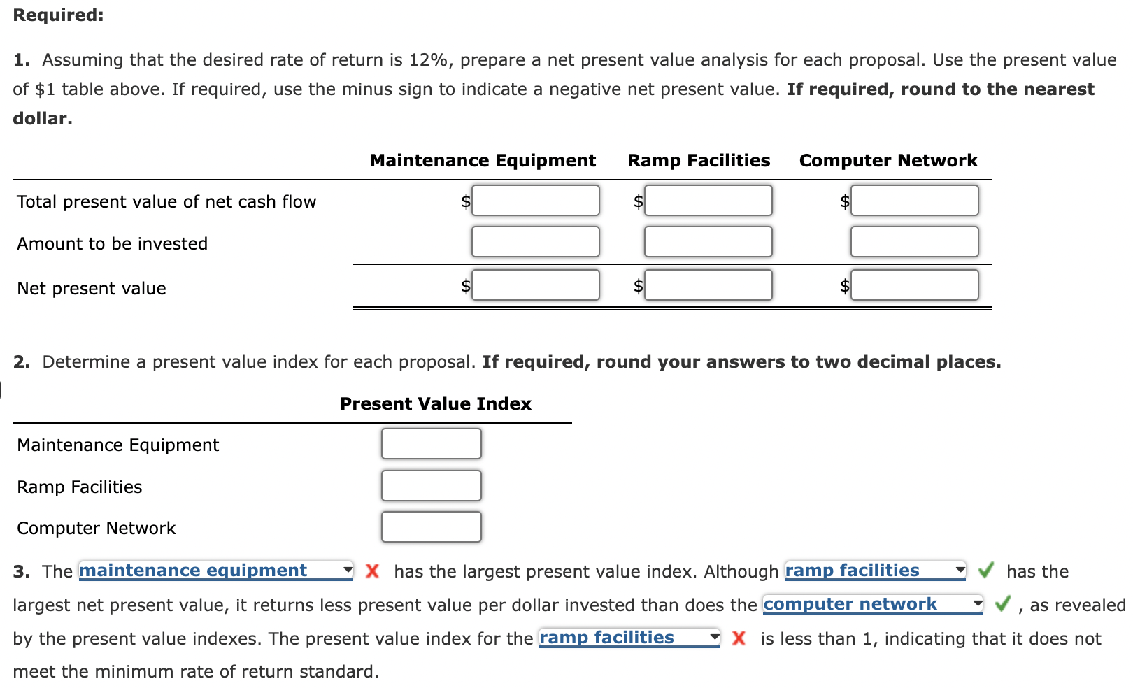 Solved Continental Railroad Company is evaluating three | Chegg.com