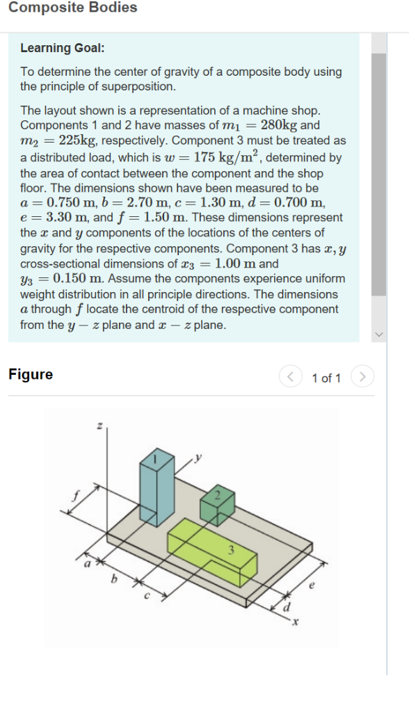 Solved Determine the x component of the center of gravity of | Chegg.com