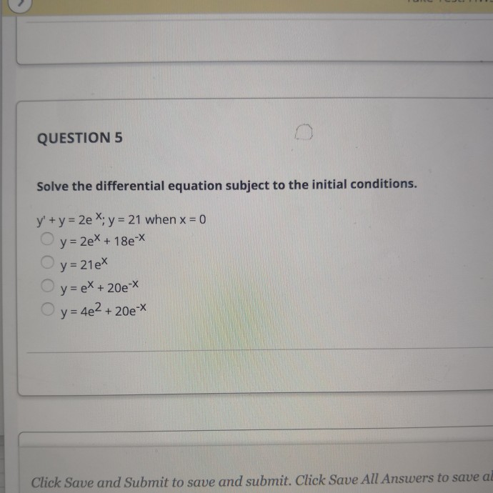 Solved QUESTION 5 Solve the differential equation subject to | Chegg.com