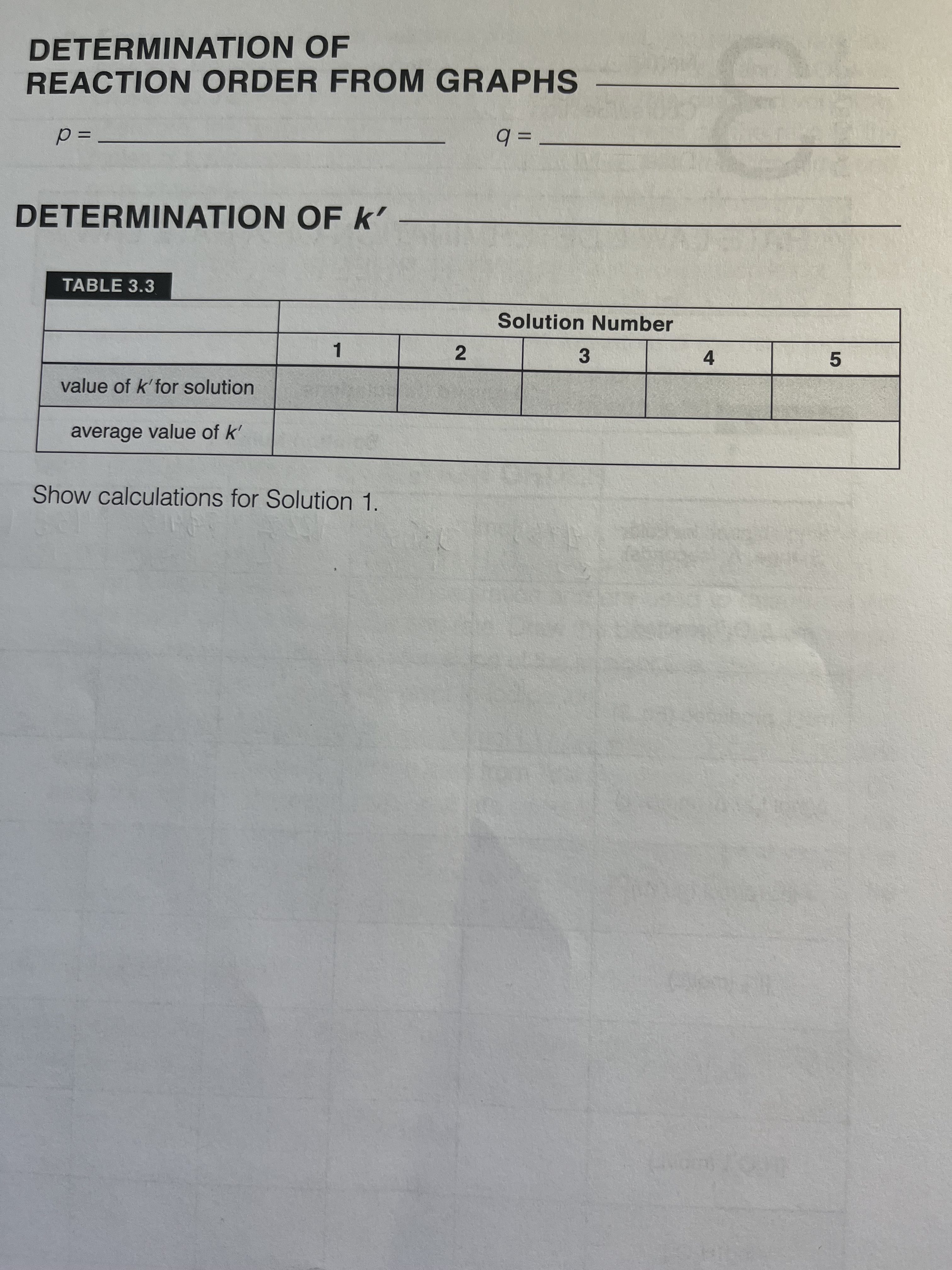 RATE LAW I: DETERMINATION OF A RATE LAW REPORT SHEET | Chegg.com