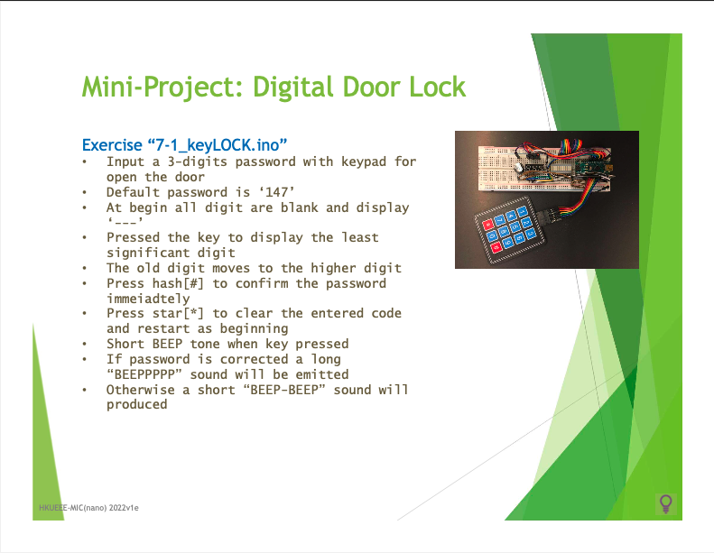 Mini-Project: DigitalMini-Project: Digital Door Lor | Chegg.com