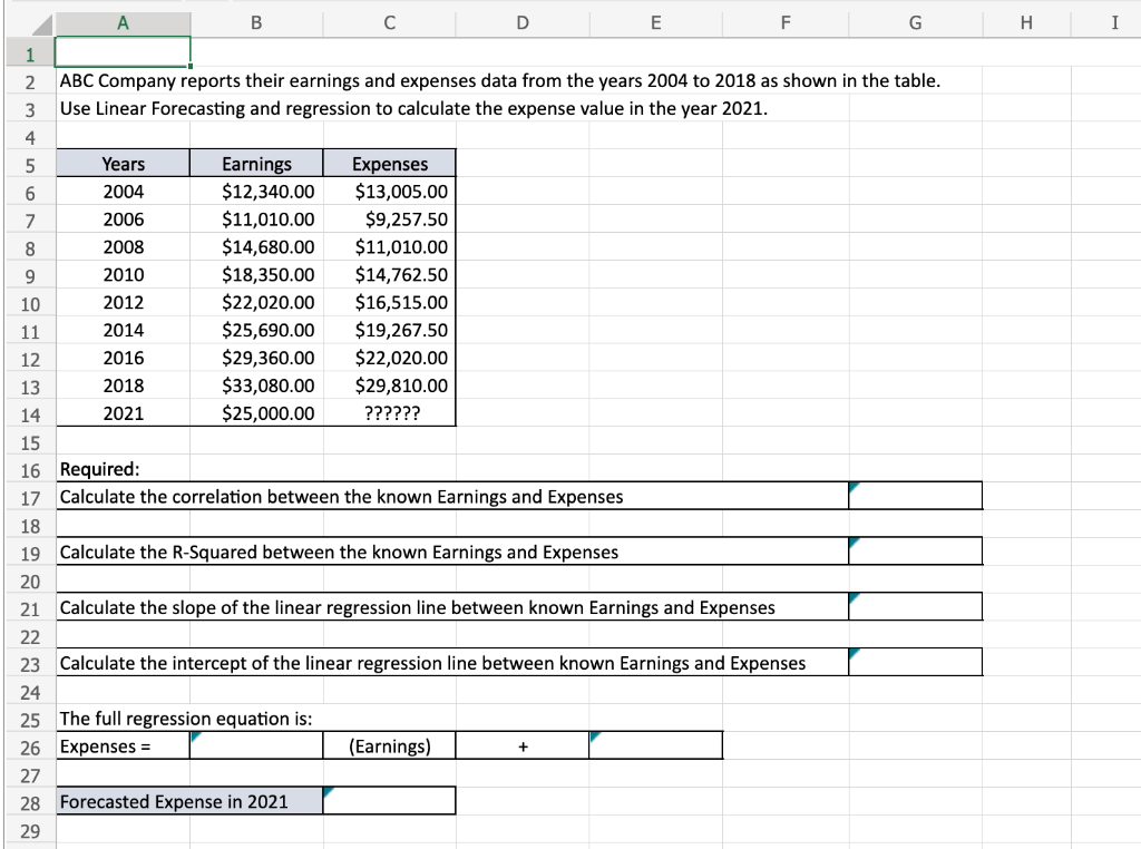 Solved A B с D E F G H I 1 2. ABC Company reports their | Chegg.com