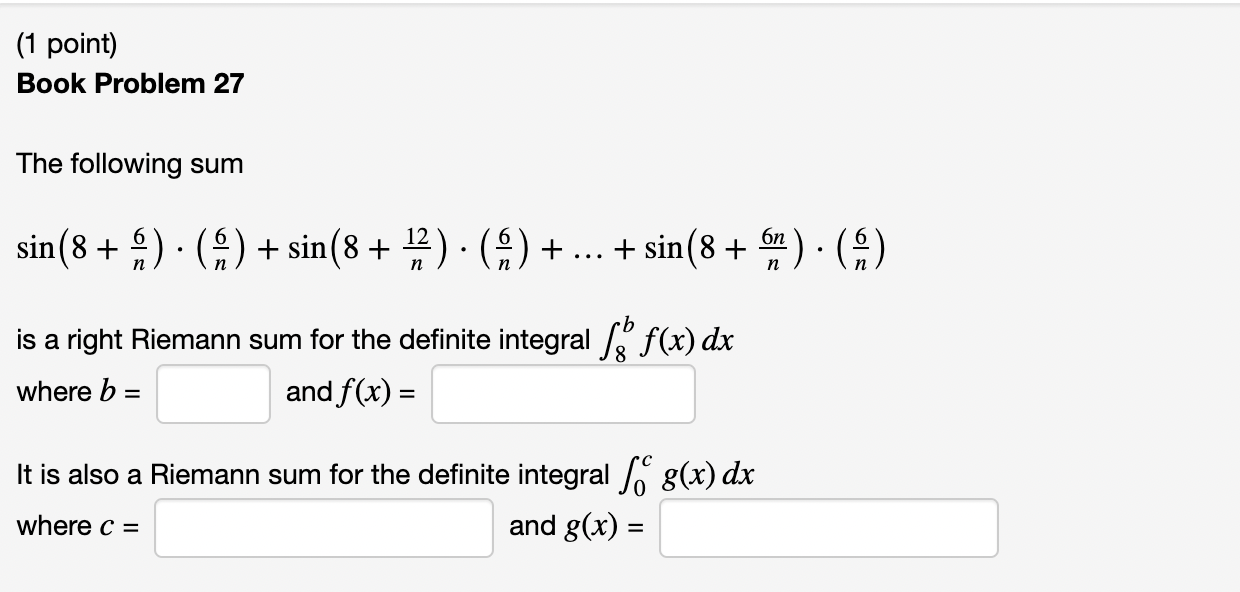 Solved The following sum | Chegg.com