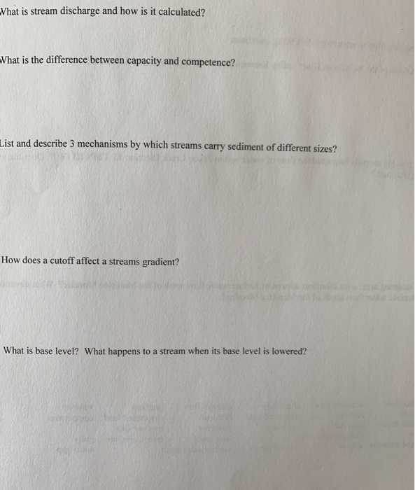 Solved What is stream discharge and how is it calculated? | Chegg.com