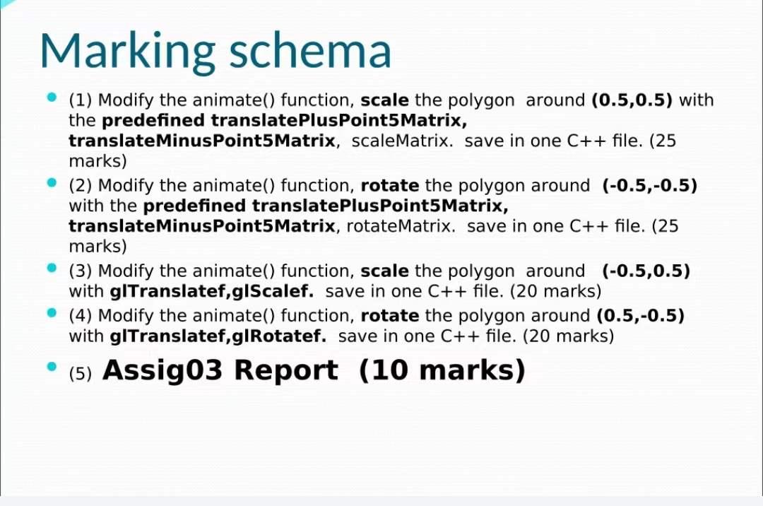 Marking Schema 1 Modify The Animate Function