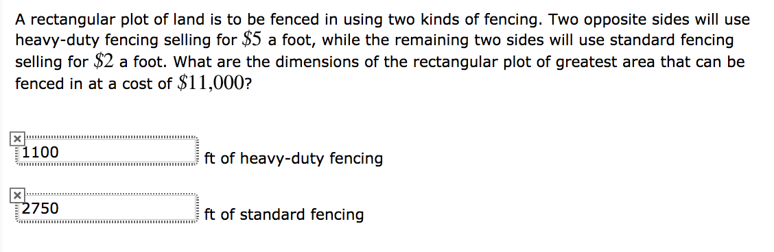 Solved A rectangular plot of land is to be fenced in using | Chegg.com