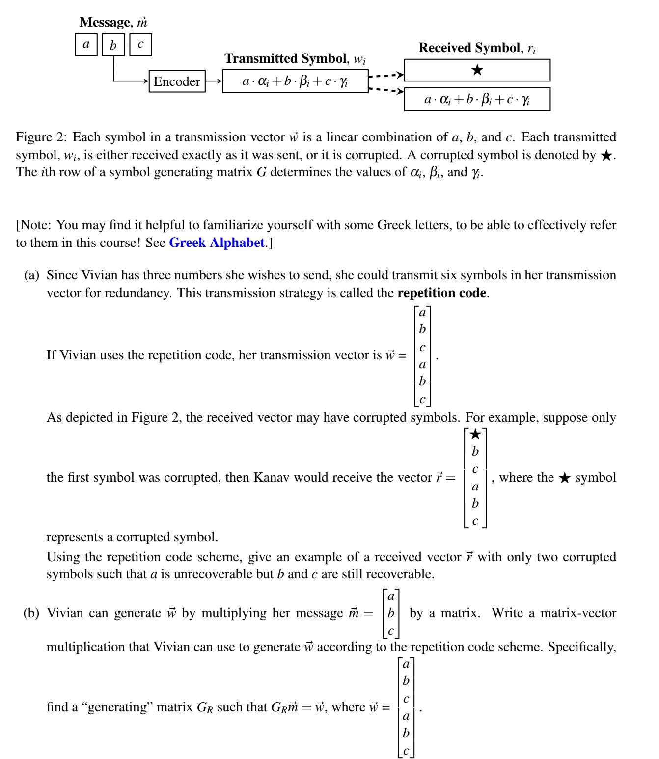 (c) Instead of a repetition code, it is also possible | Chegg.com